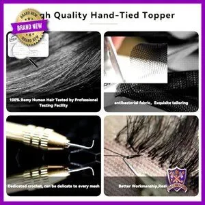 Accessories | Real Human Hair Topper Handtied Swiss Lace Base No Bangs ...